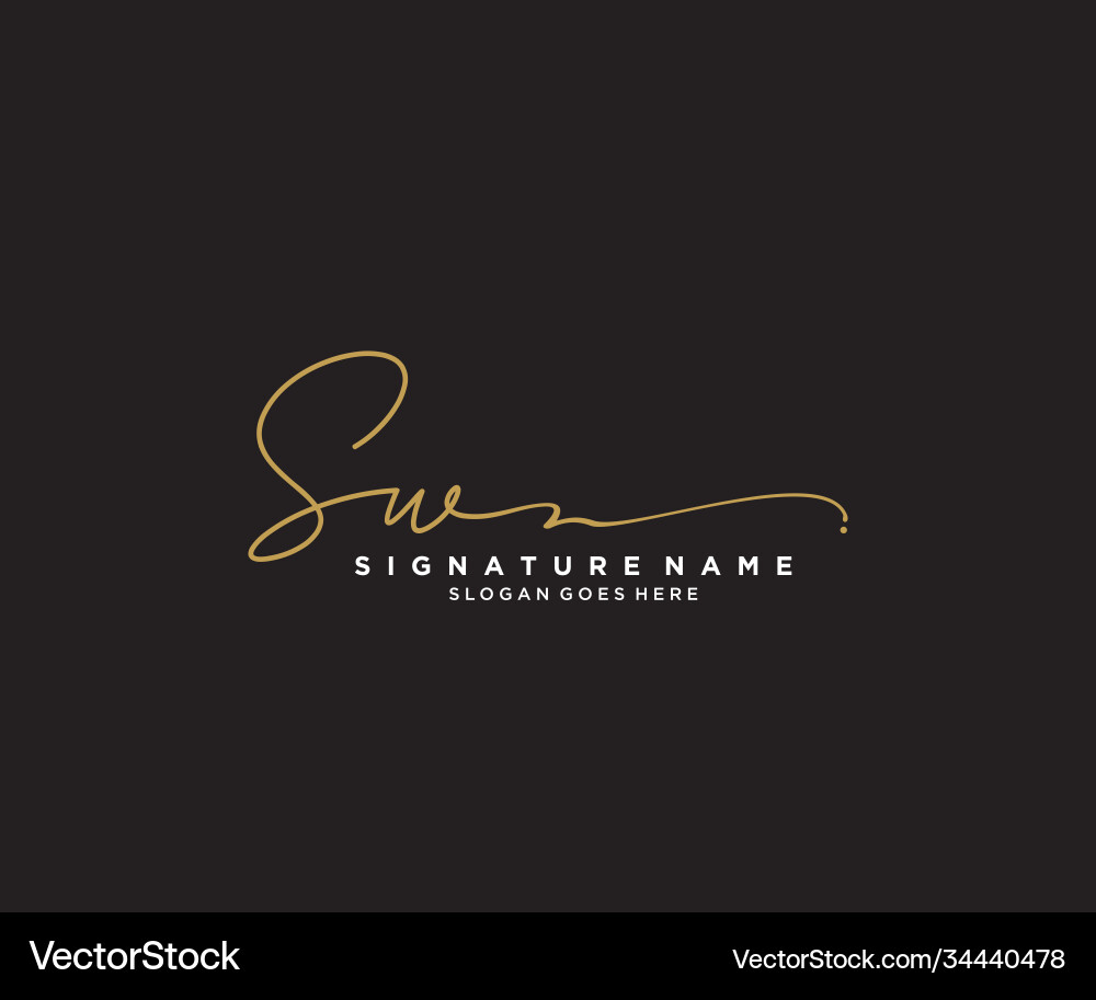 Letter sw signature logo template Royalty Free Vector Image