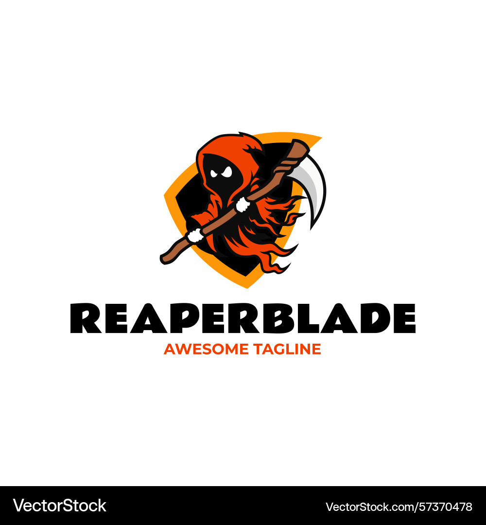 Mascot gaming reaper logo design Royalty Free Vector Image