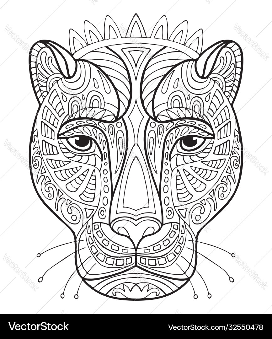 Pantera coloring Royalty Free Vector Image - VectorStock