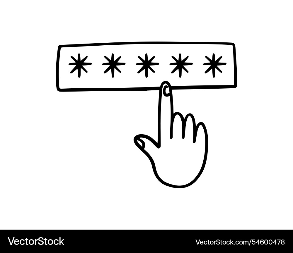 Password with hand doodle isolates sign Royalty Free Vector