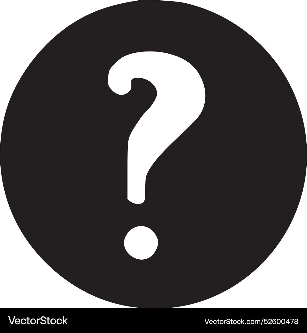 Question - minimalist and simple silhouette Vector Image