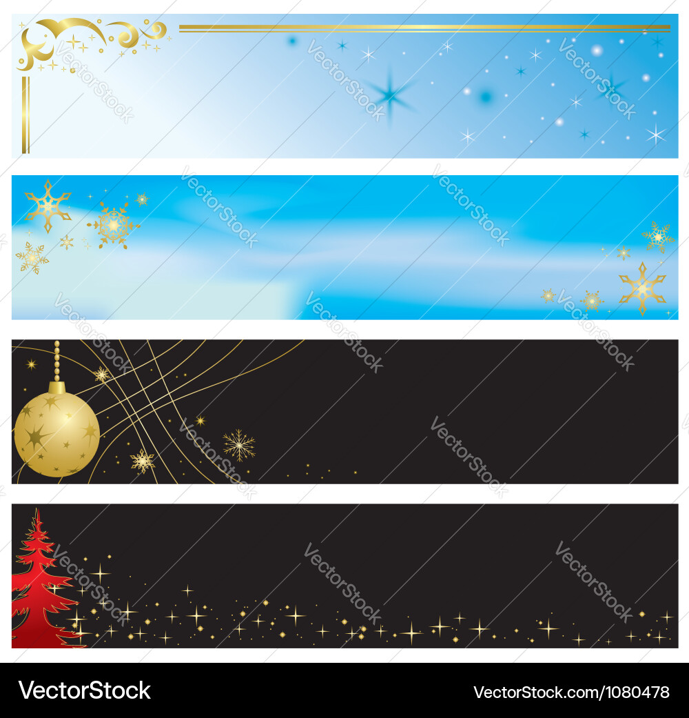 Set of christmas color banners Royalty Free Vector Image