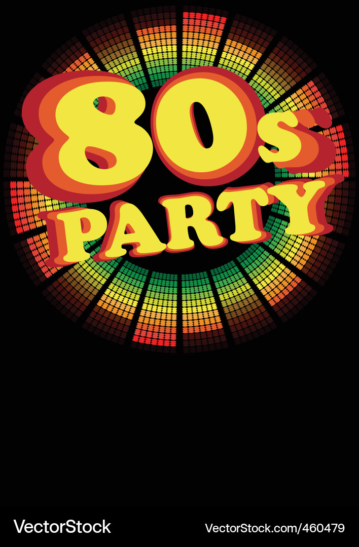 80s Retro Party Equalizer Background Royalty Free Vector