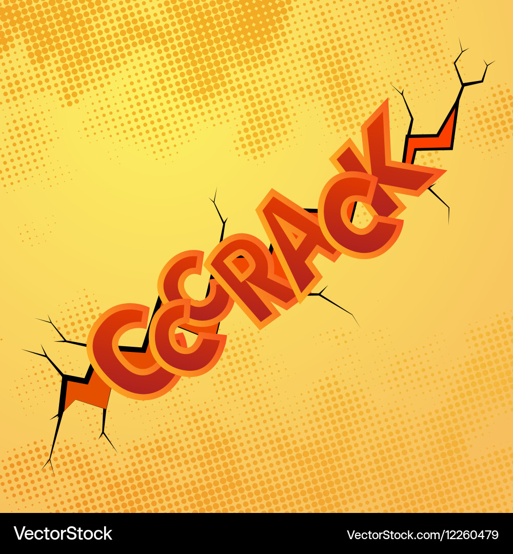Comic Crack Sound Effect - Halftone Royalty Free Vector