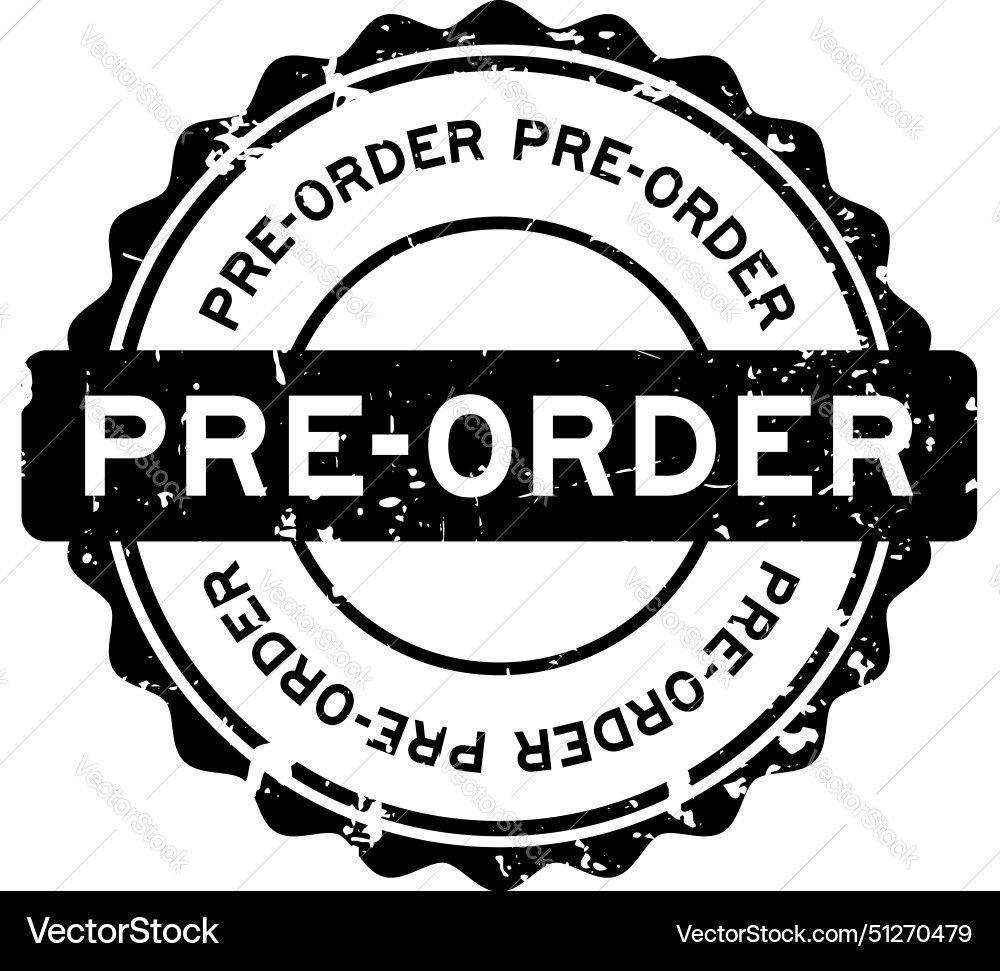 Grunge black pre-order word round rubber seal Vector Image