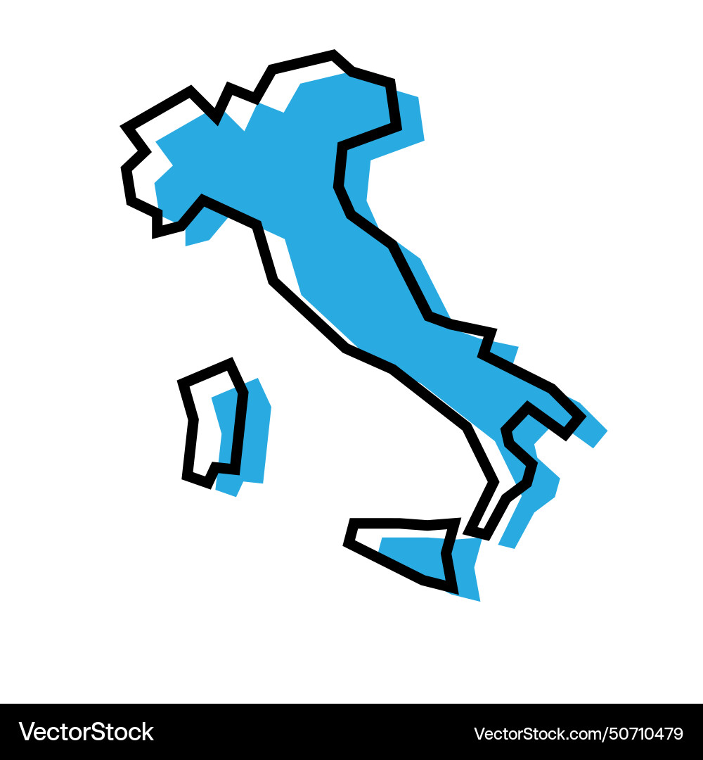 Italy simplified map Royalty Free Vector Image