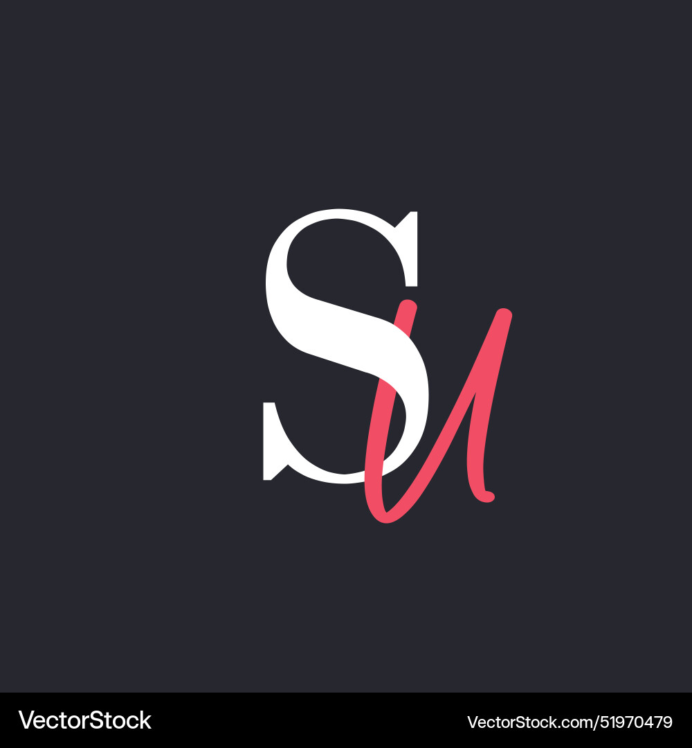 Letter su logo perfectly blended initials Vector Image