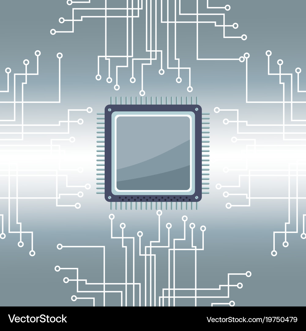 Microchip circuit technology Royalty Free Vector Image