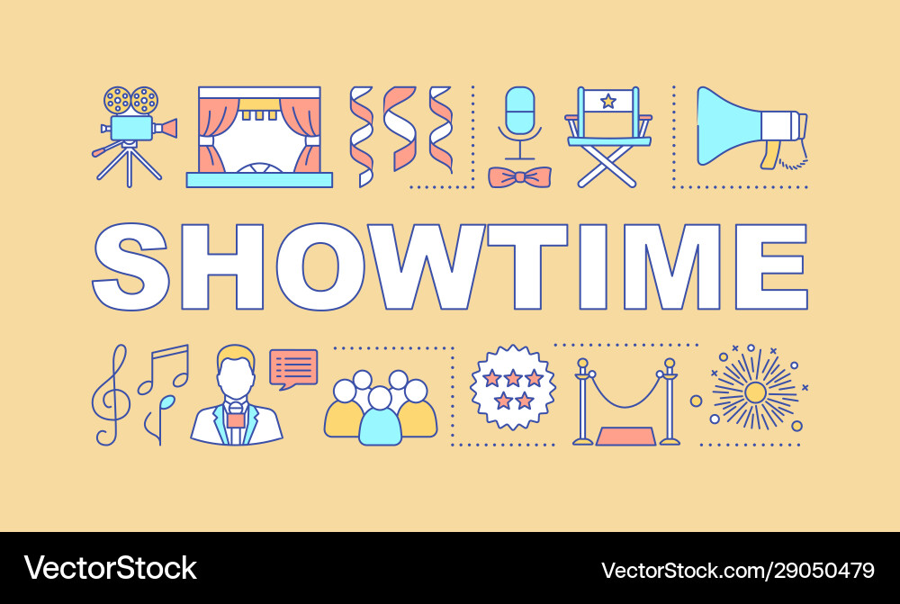 Showtime word concepts banner Royalty Free Vector Image