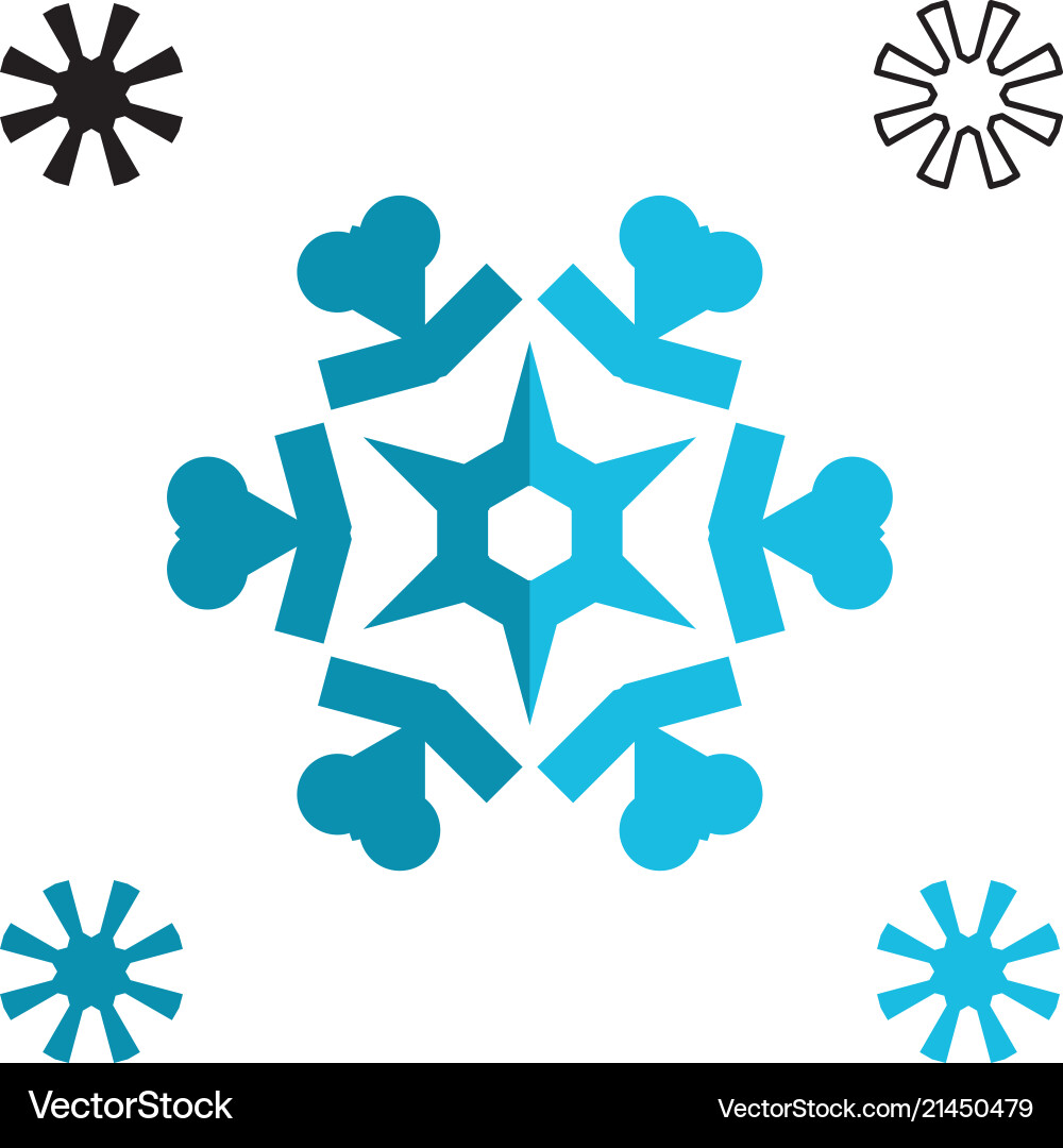Snowflake flat icon isolated Royalty Free Vector Image