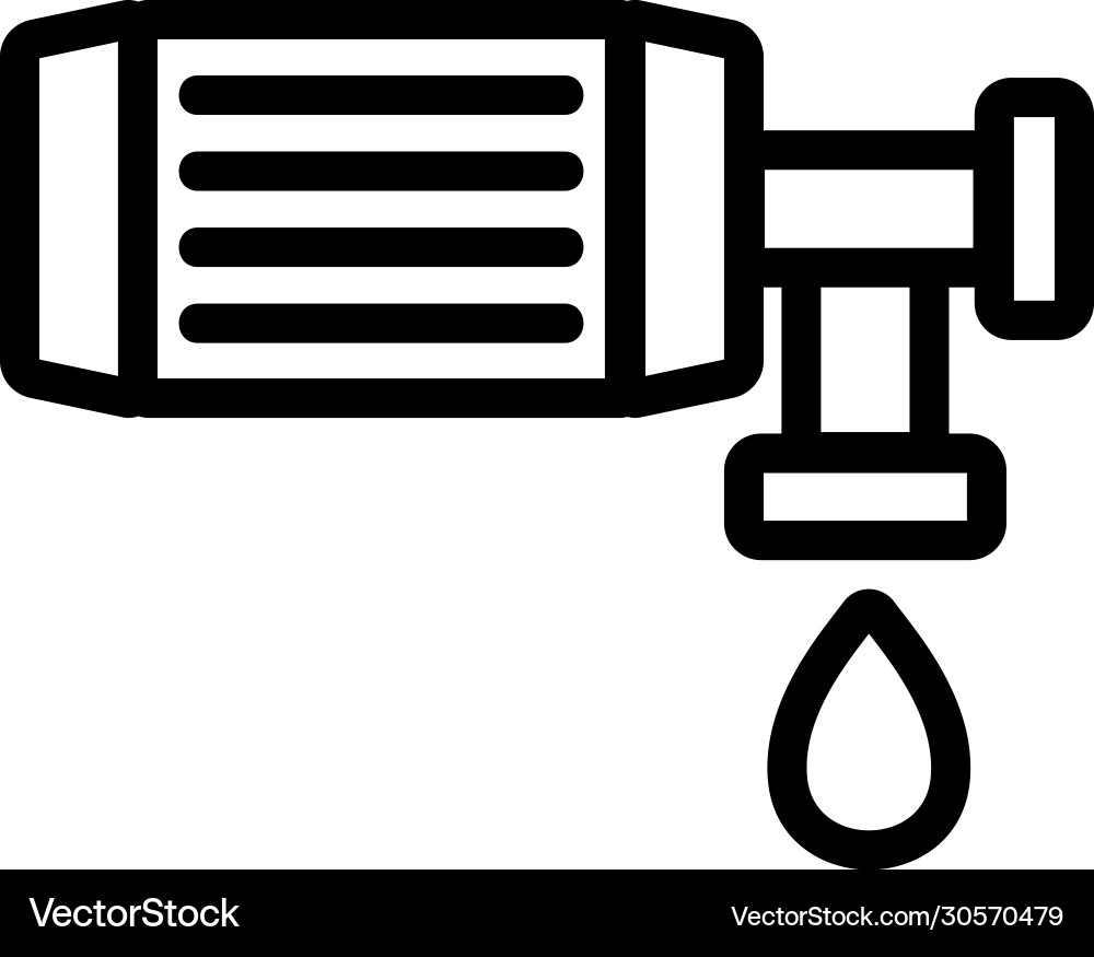 Water pipe pump icon outline Royalty Free Vector Image