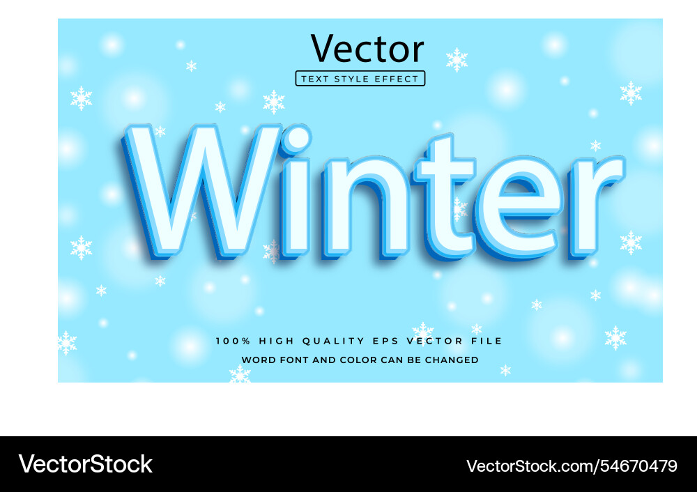 Winter text style effect Royalty Free Vector Image