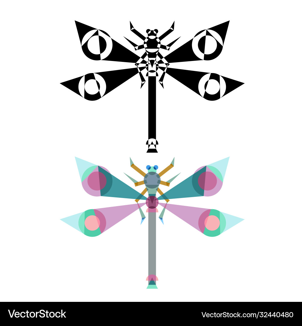 Abstract geometrical style insect Royalty Free Vector Image