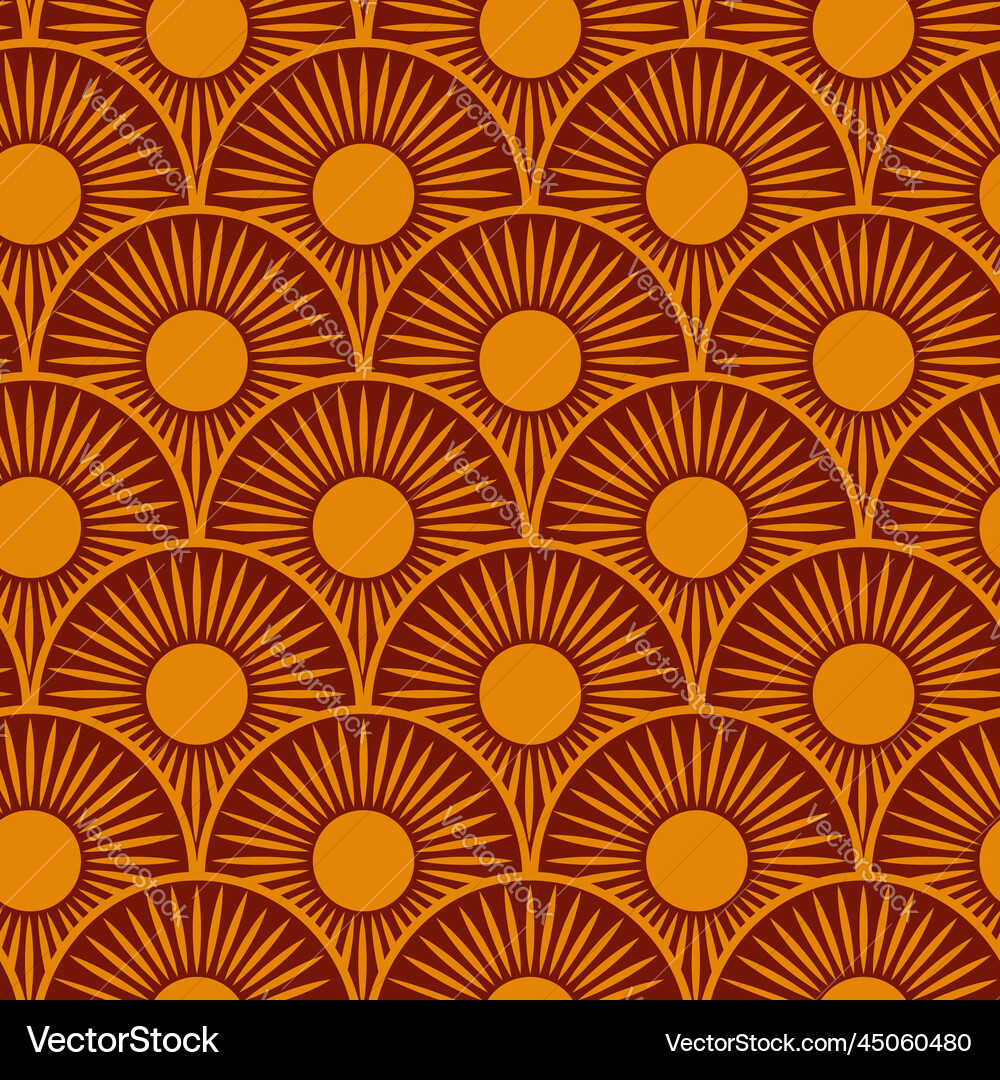 Abstract sun art deco seamless pattern Royalty Free Vector