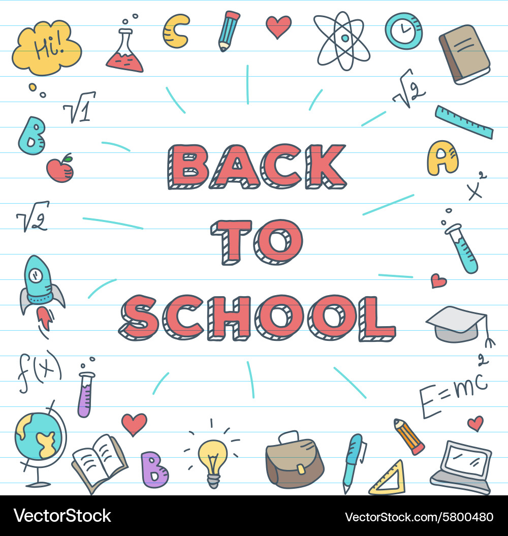 Back to school bright study Royalty Free Vector Image