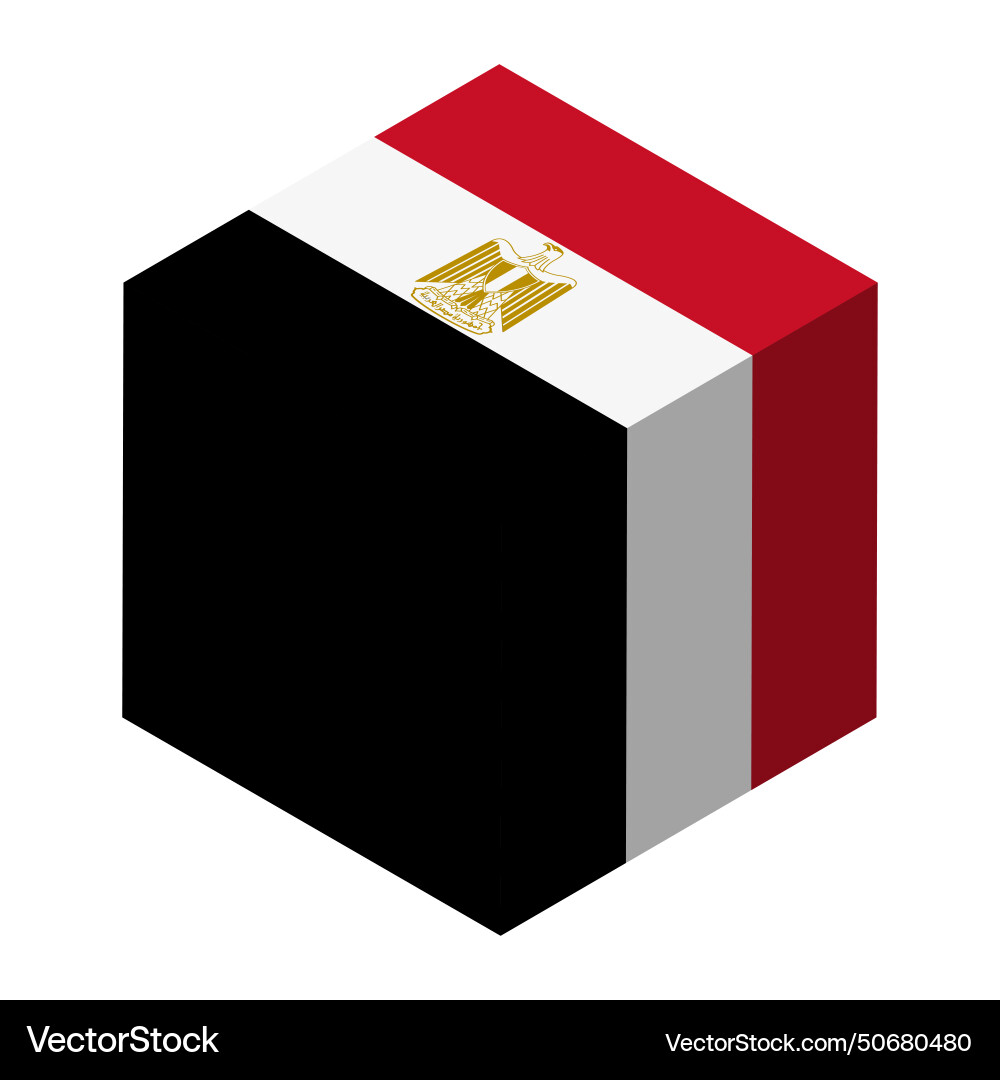Cube flag of egypt Royalty Free Vector Image - VectorStock
