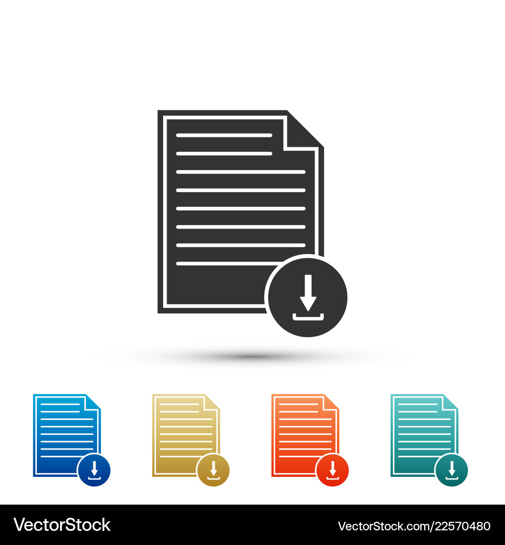 Document with download sign file symbol Royalty Free Vector