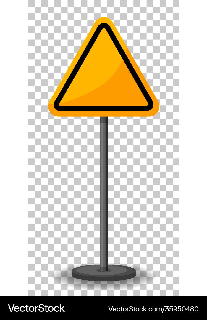 Empty yellow traffic sign on transparent Vector Image
