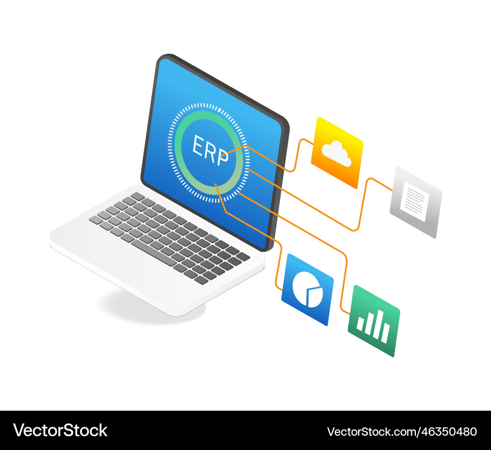 Enterprise resource planning erp business network Vector Image