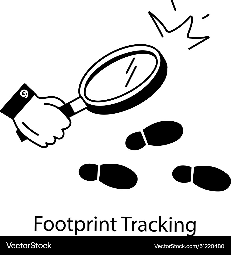 Footprint tracking Royalty Free Vector Image - VectorStock