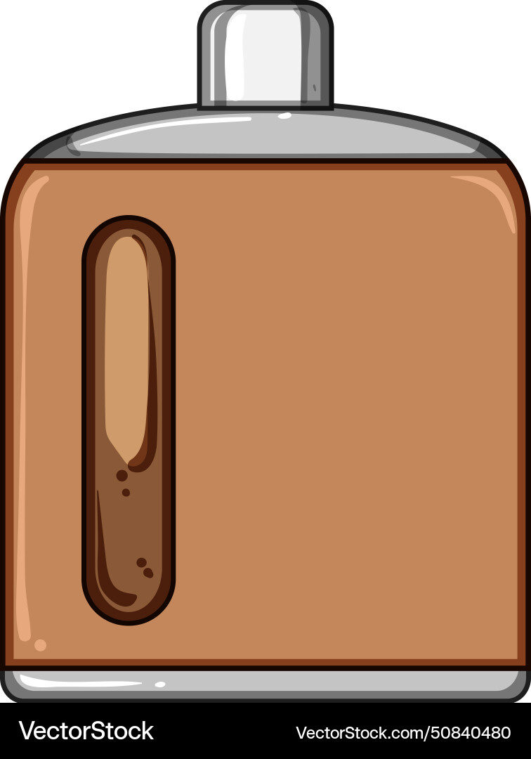 Hip flask alcohol cartoon Royalty Free Vector Image