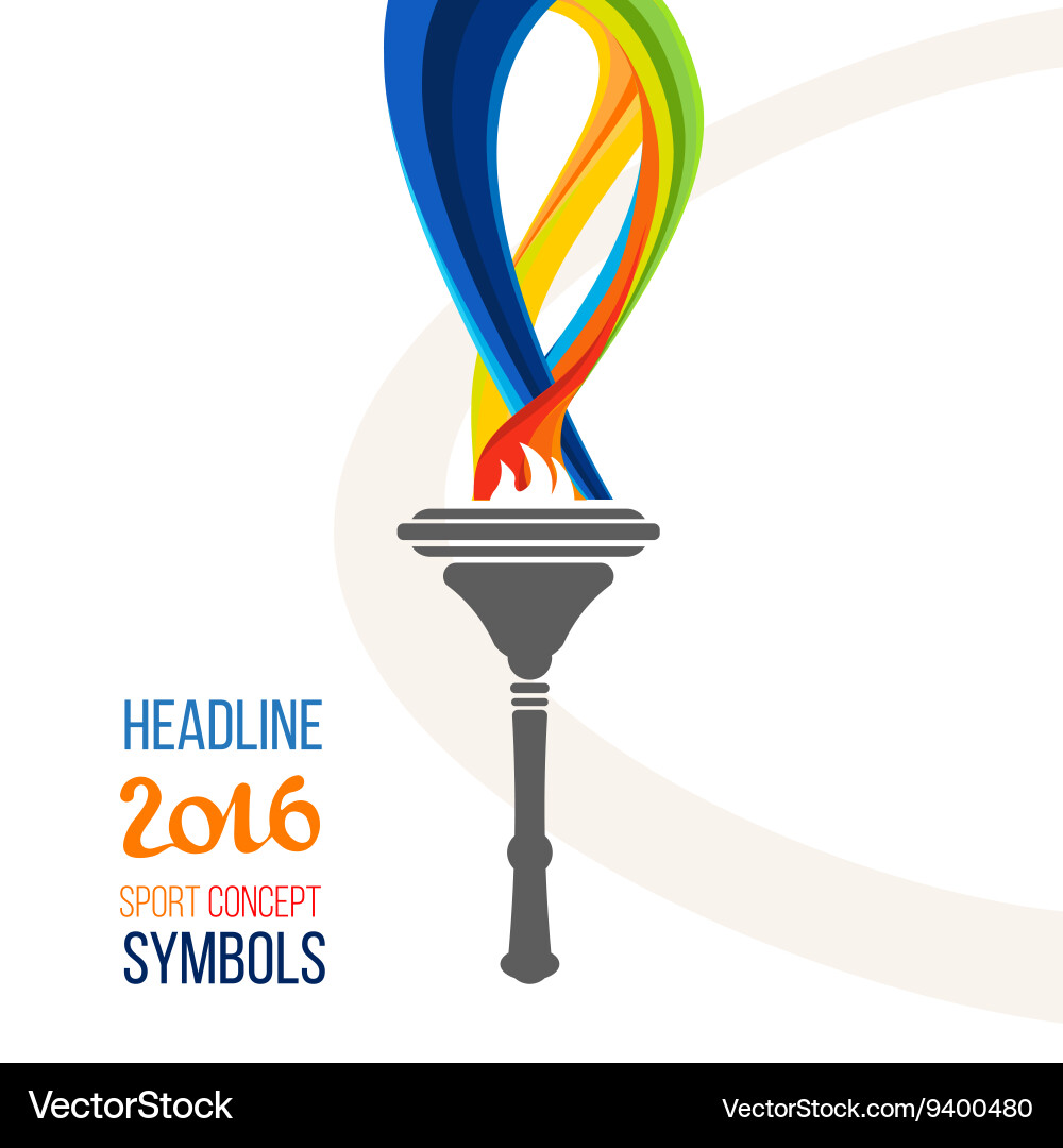 Icon torch fire championship a symbol Royalty Free Vector