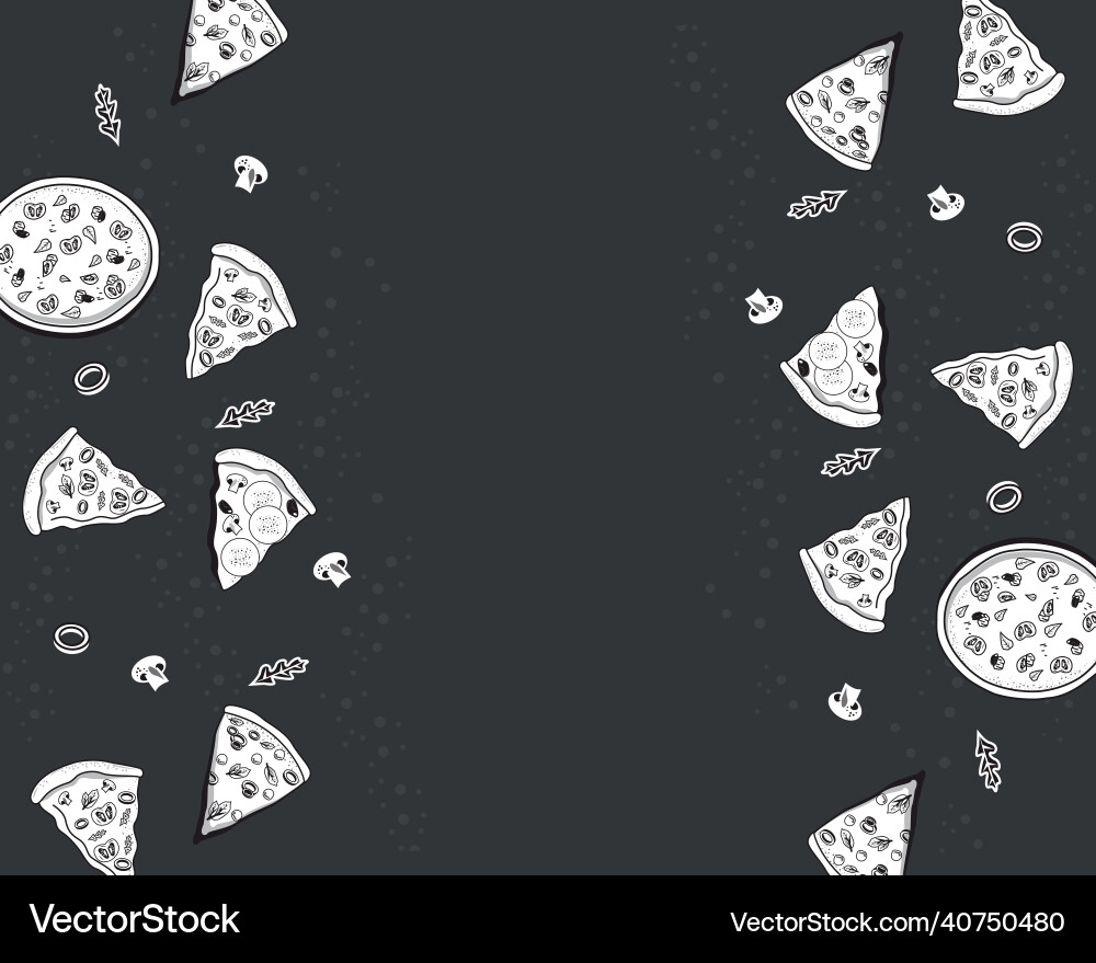 Italian pizzas border Royalty Free Vector Image