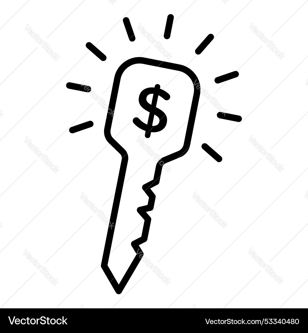 Key to success icon set takeaway succes Royalty Free Vector