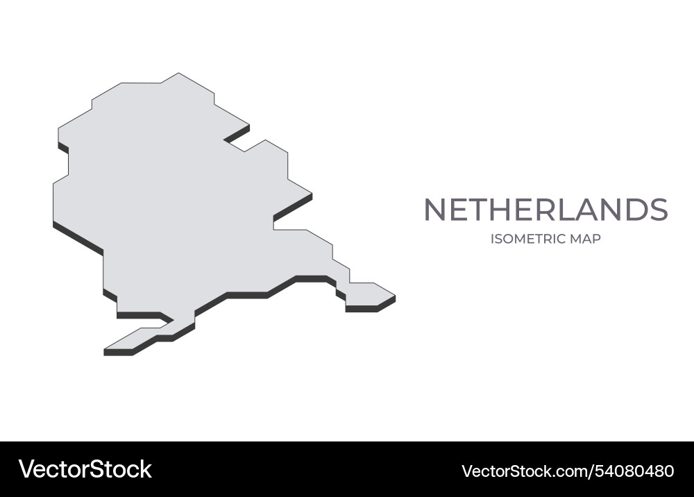 Map of the netherlands in simple isometric form Vector Image