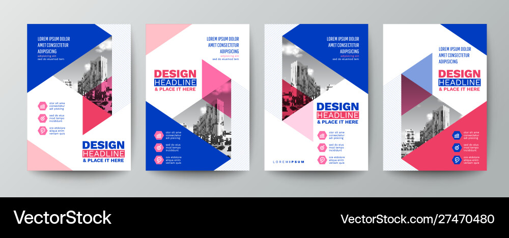 Modern blue and pink design template for poster Vector Image