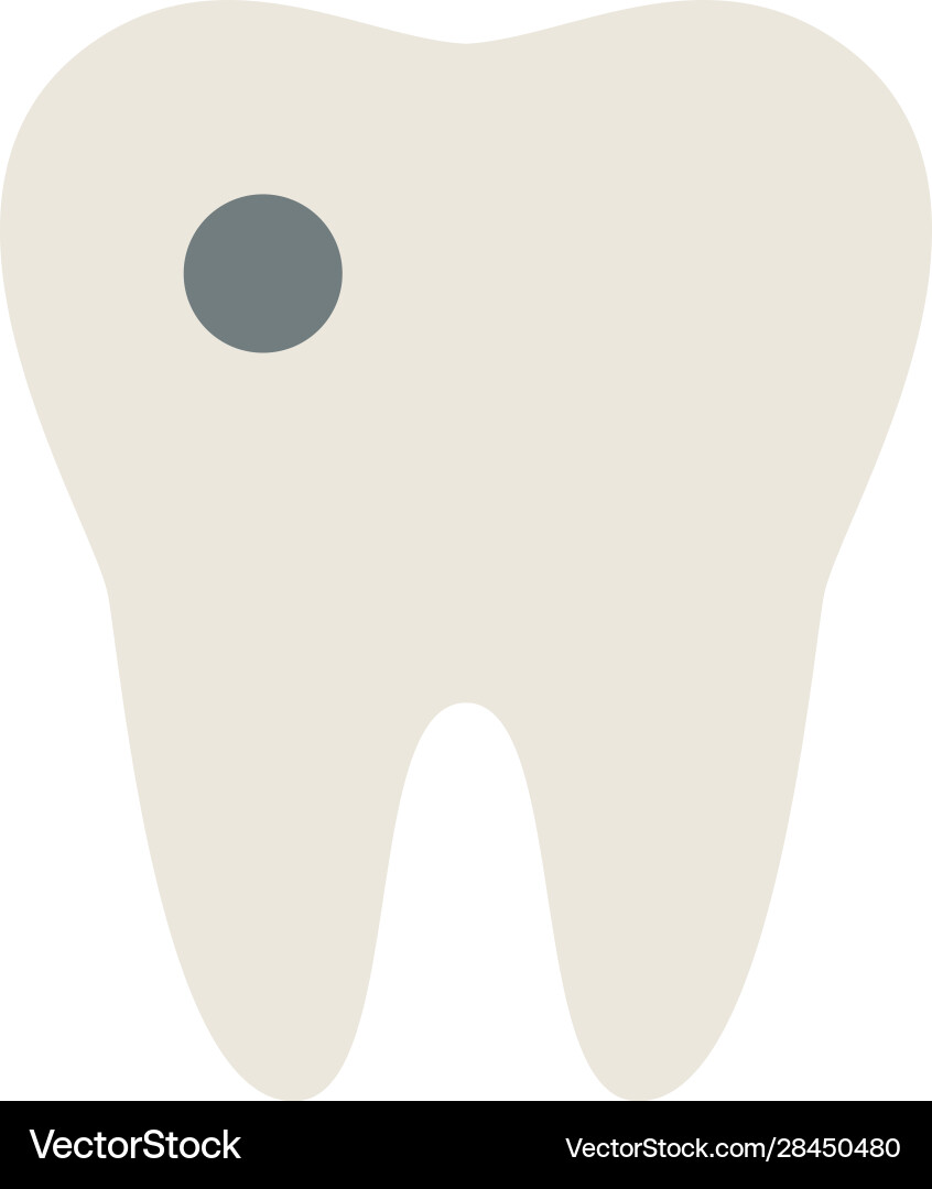 Molar tooth with caries icon flat isolated Vector Image
