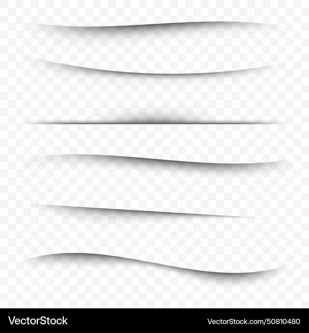 Page separator transparent realistic set of paper Vector Image