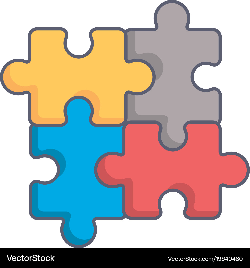 Puzzle pieces game icon Royalty Free Vector Image