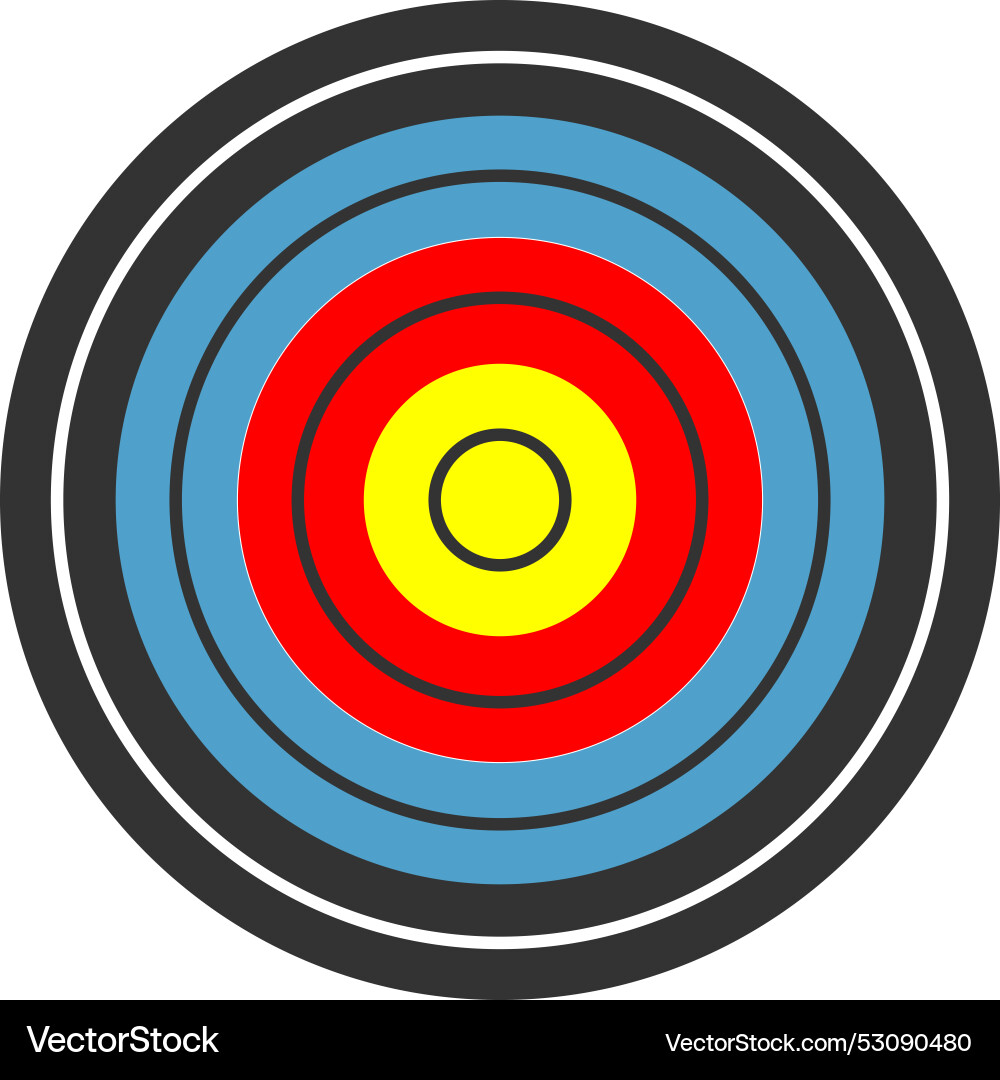 Shooting game round target board aim icon Vector Image