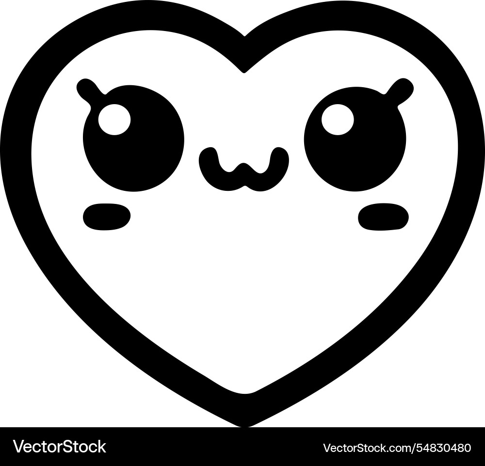 Smiling heart outline icon Royalty Free Vector Image