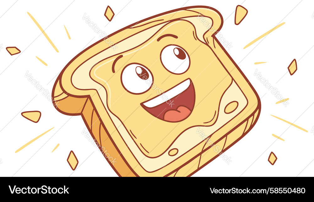 Smiling Toast Slice Cartoon – Royalty-Free Vector | VectorStock
