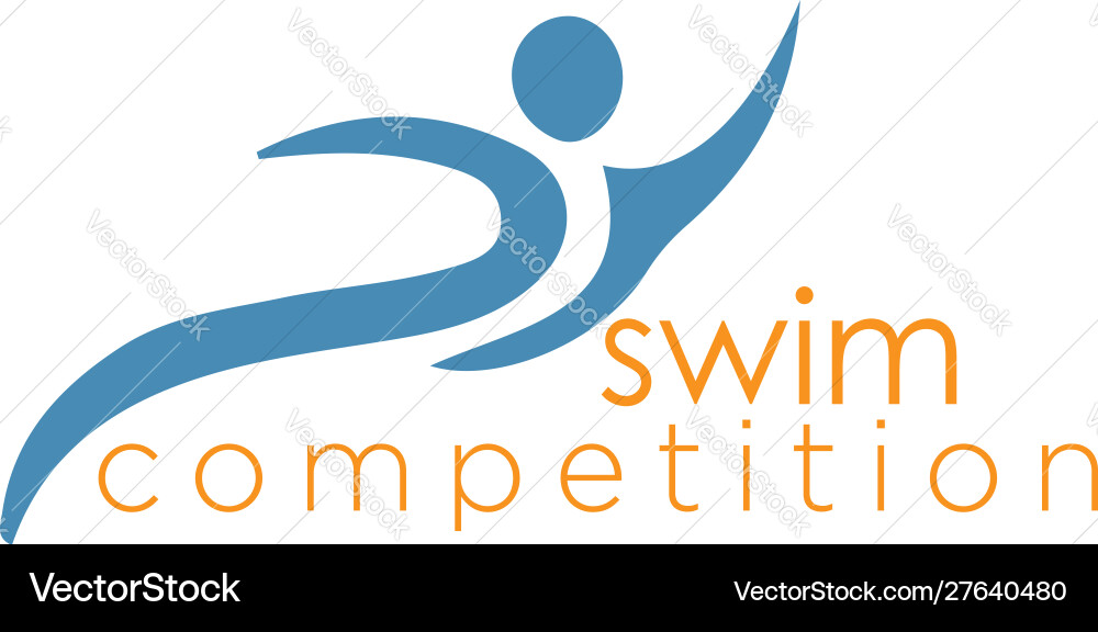 Swim competition logo design Royalty Free Vector Image