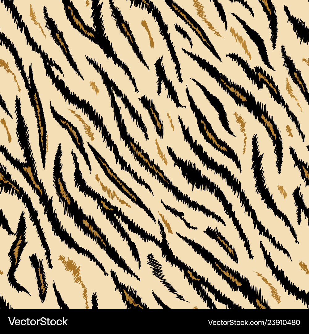 Tiger texture seamless animal pattern background Vector Image