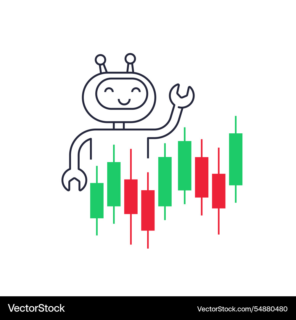 Trading bot icon ai for market data analysis Vector Image