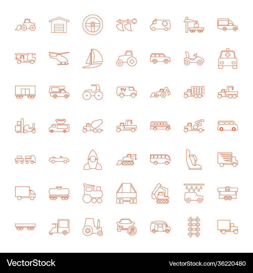 Vehicle icons Royalty Free Vector Image - VectorStock