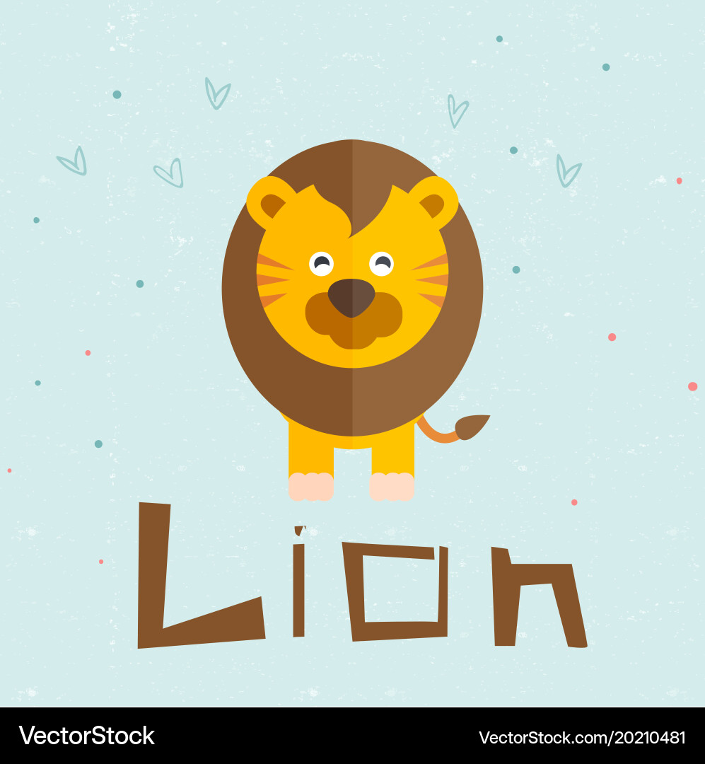 Animal lion cartoon background image Royalty Free Vector