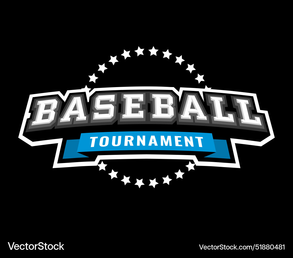 Baseball logo emblem on a dark background Vector Image