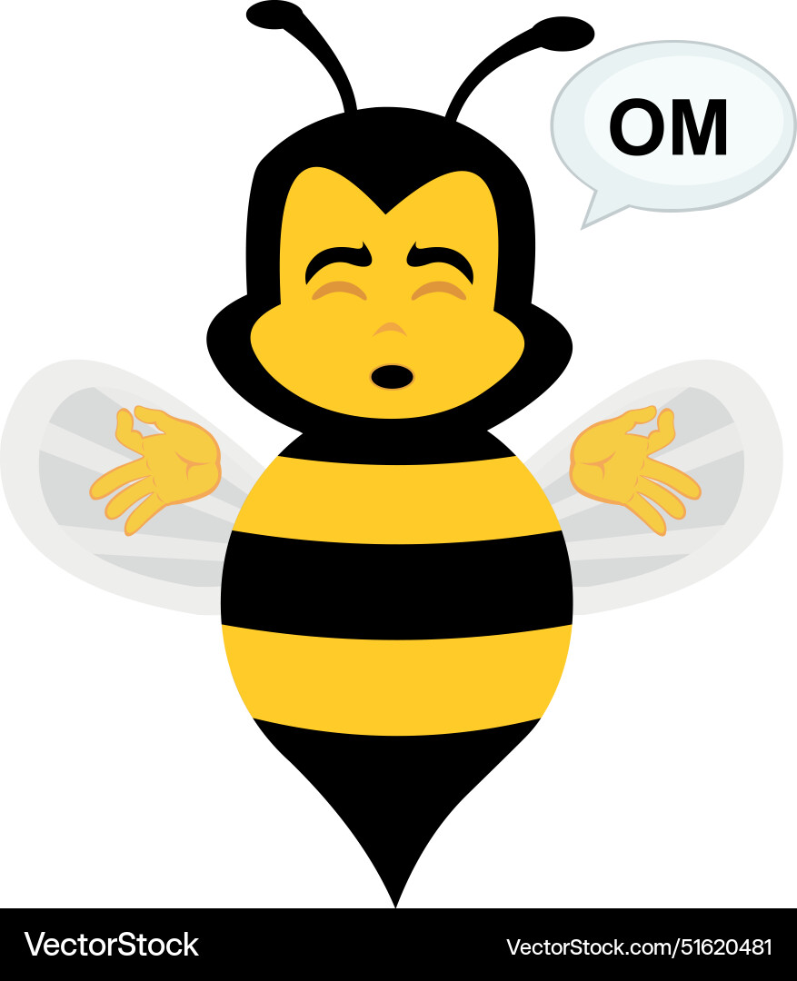 Bee cartoon meditating Royalty Free Vector Image