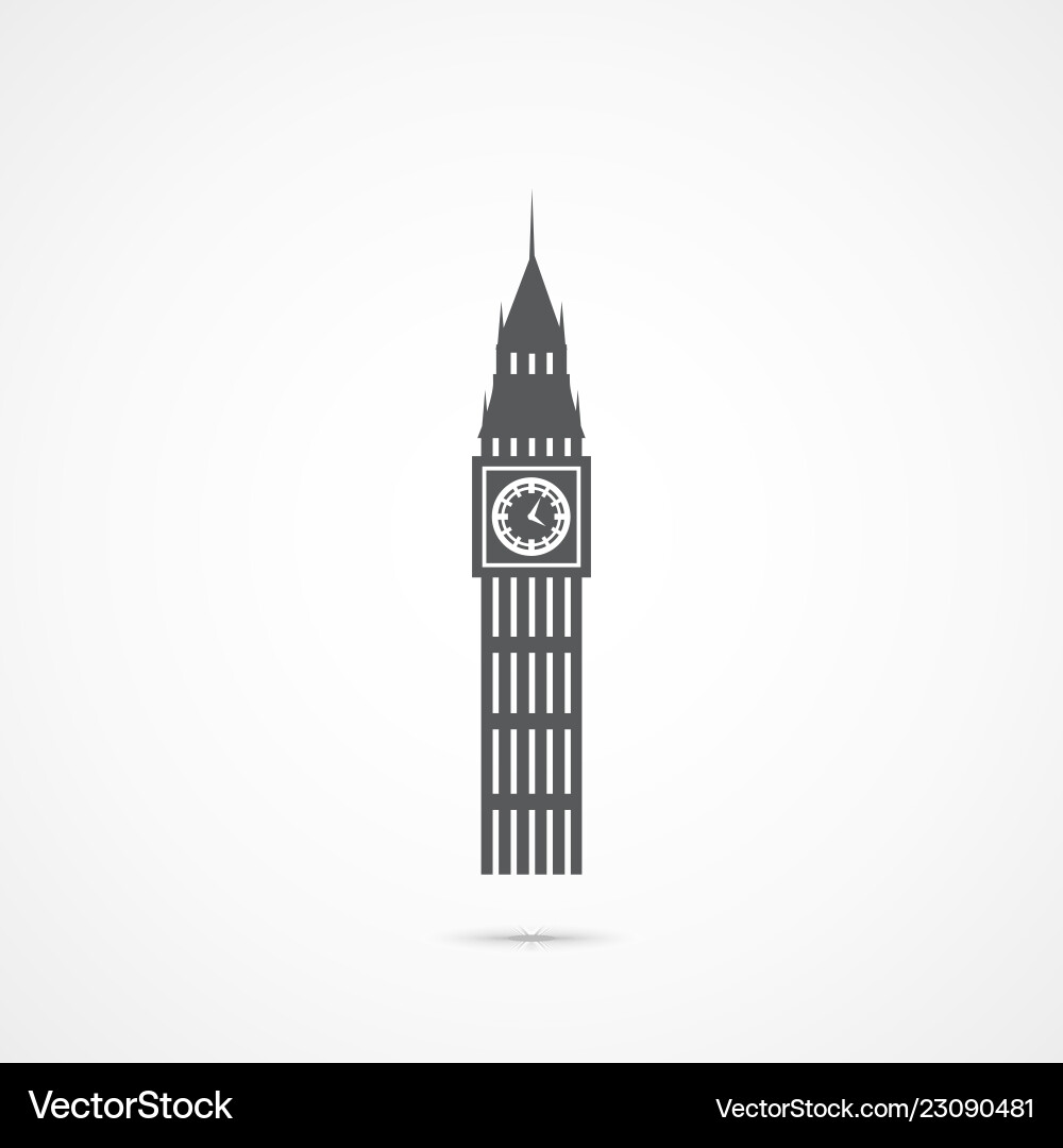 Big Ben Icon - London Landmark Royalty Free Vector Image