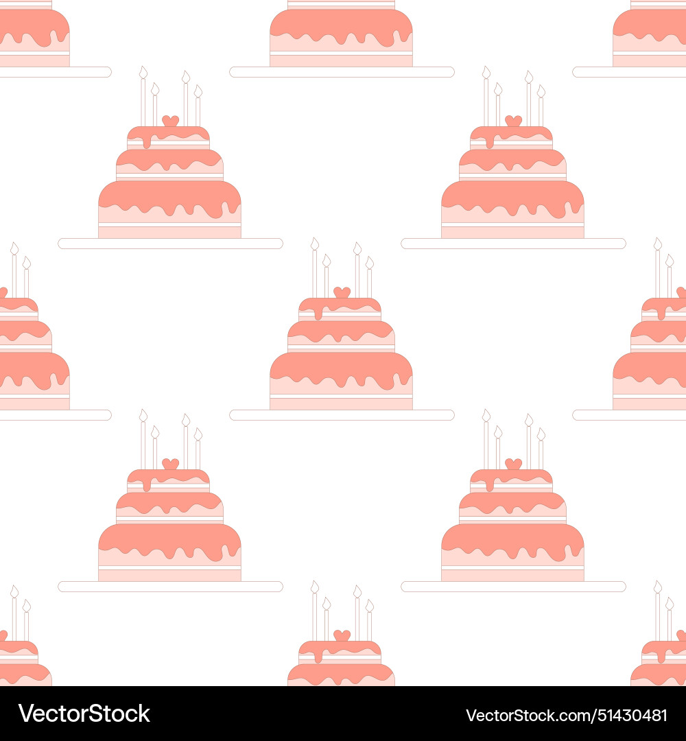 Birthday cake seamless pattern anniversary Vector Image