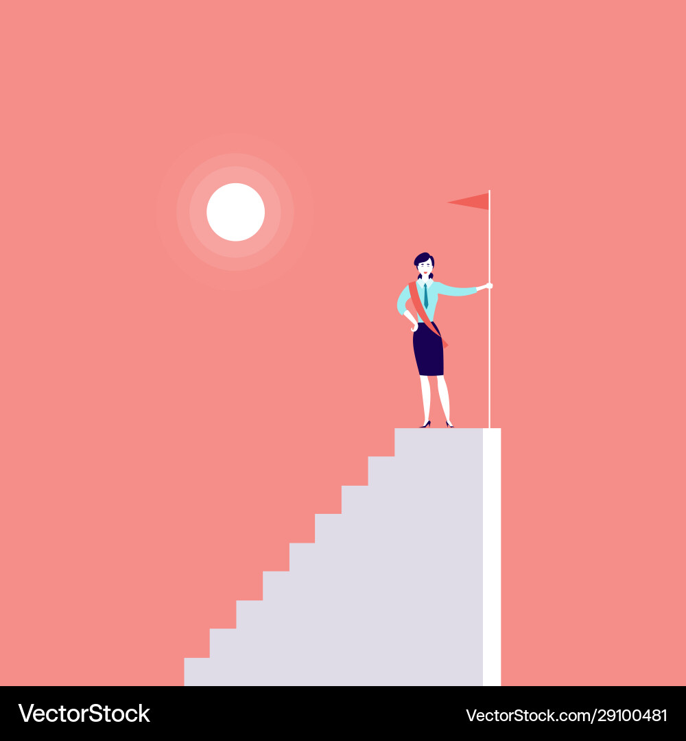 Business concept with lady standing Royalty Free Vector