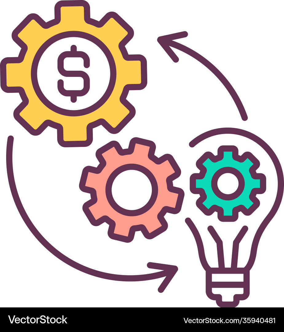 Business process optimization rgb color icon Vector Image