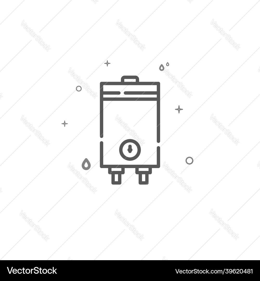 Electric boiler simple line icon plumbing Vector Image