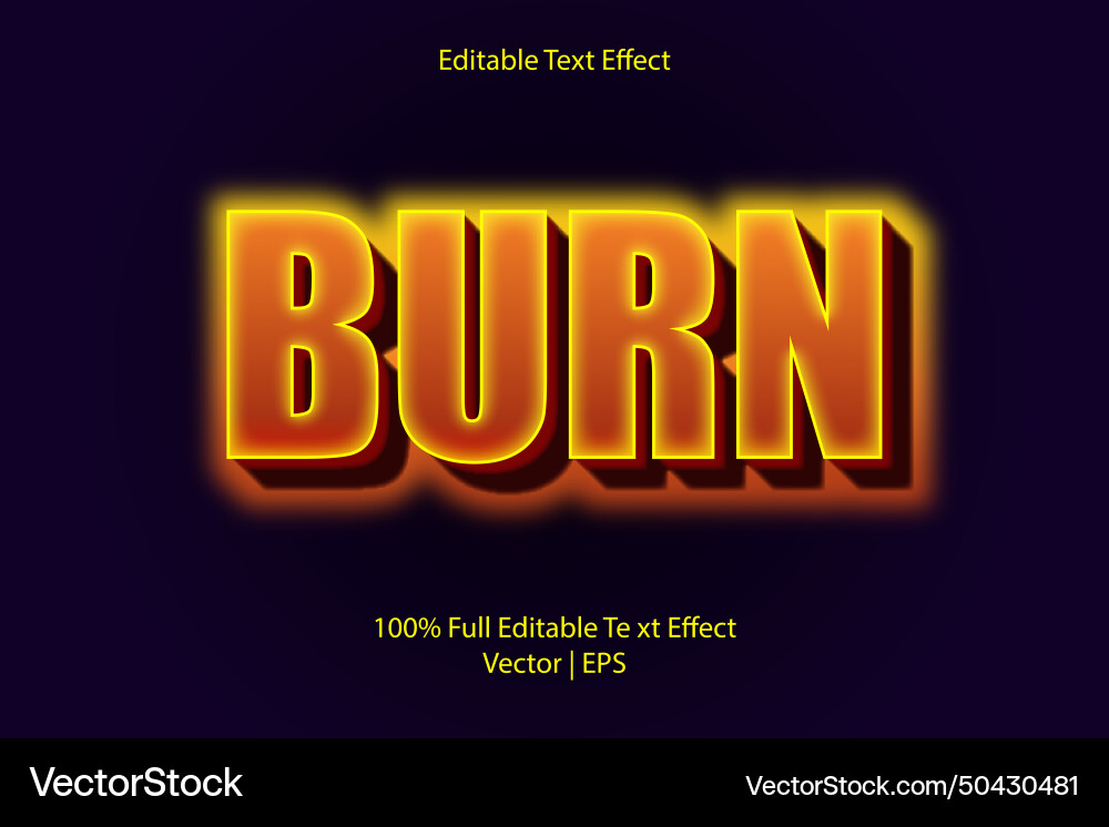 Fiery Text Effect - Burn & Flame Royalty Free Vector