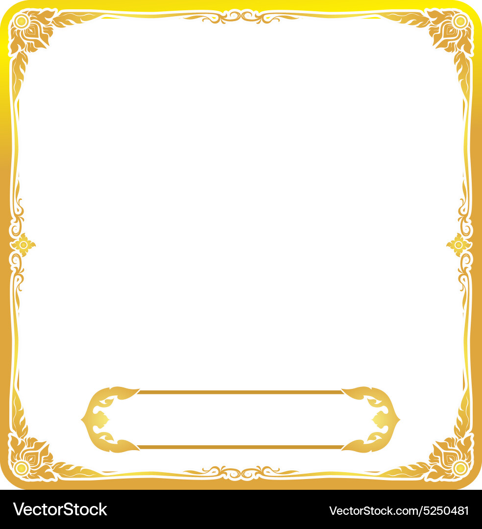 Frame gold thai style floral Royalty Free Vector Image